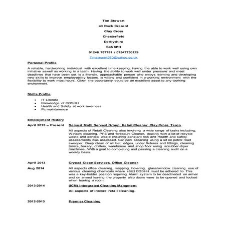 Tim Stewart cv | DOCX