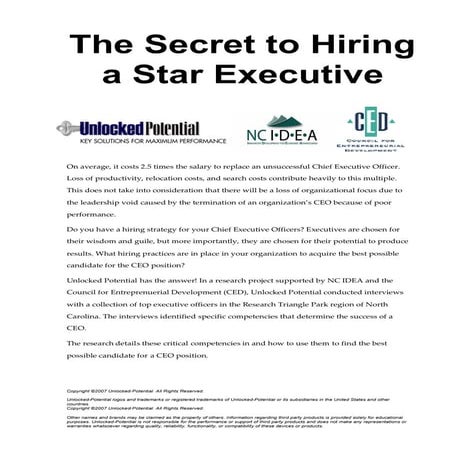 The Secret To Hiring A Star Executive | PDF
