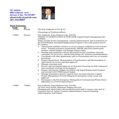 Al Anton's External Resume (May 2015) | PDF