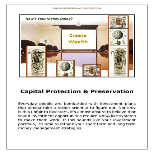 Capital Protection & Preservation Newsletter V1 | PDF | Financial ...