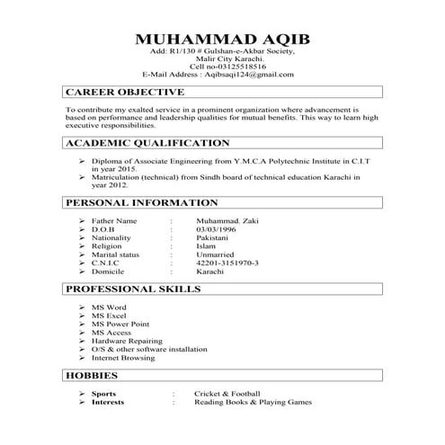 AQIB CV | DOC