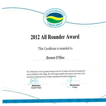 VCE All Rounder Award | PDF