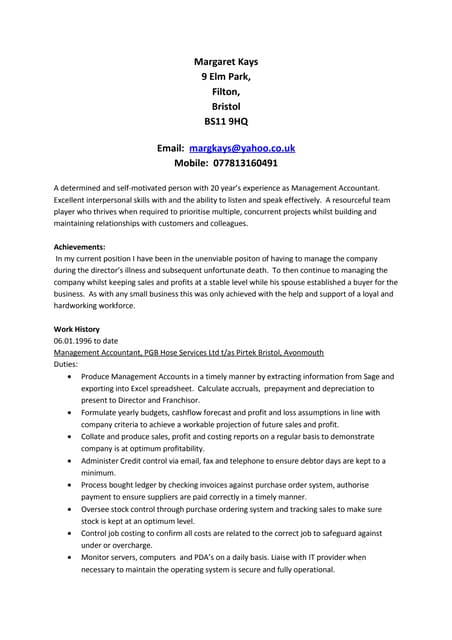 Karen Morris cv 3rd march | PDF