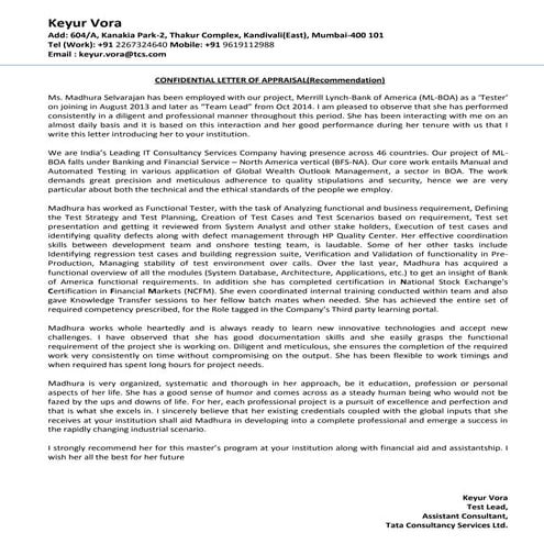 Letter of Recommendation for Masters -Mr. Keyur Vora | PDF