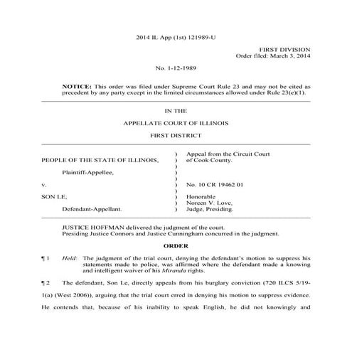 Writing Sample from Appellate Court | PDF