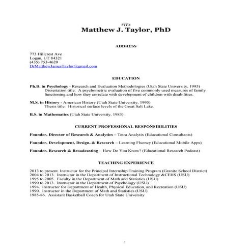 Matthew Taylor presentations