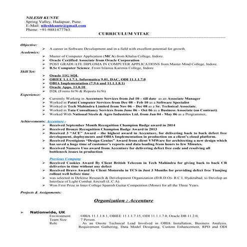 Nilesh_CV | DOC | Business | Business and Finance