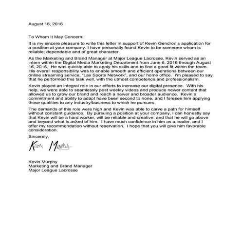 To Whom It May Concern | PDF