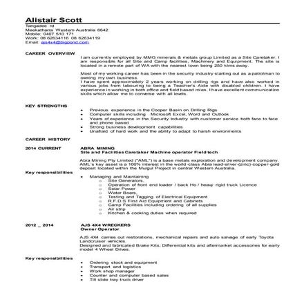 ALISTAIR SCOTT RESUME 2016 | DOCX