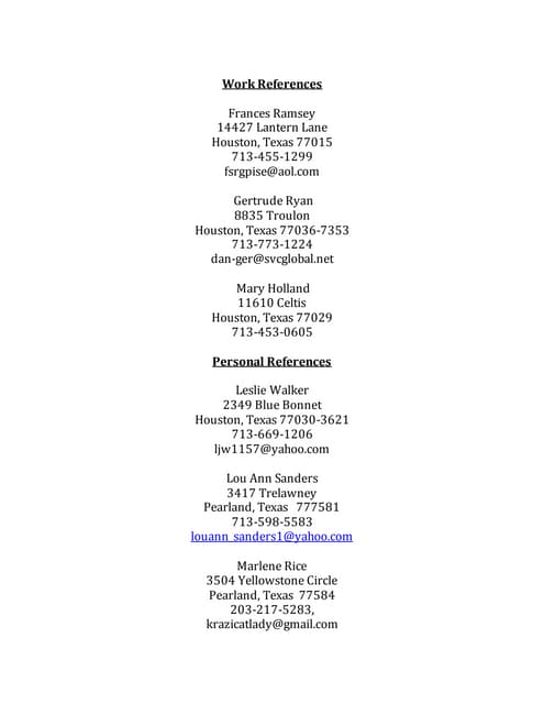 Resume References | PDF