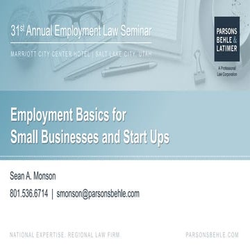Employment Basics for Small Businesses and Start Ups | PPTX | Business ...