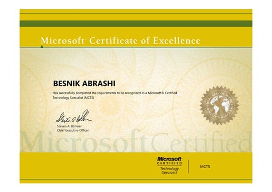 MCTS - Microsoft Certified Technology Spesialist | PDF