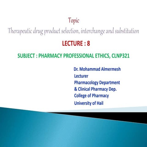 Therapeutic drug selection_Lecture _8_L6 (1) | PPTX