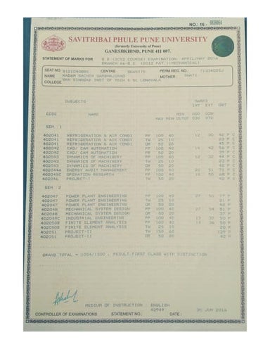 MTech Degree Certificate | PDF