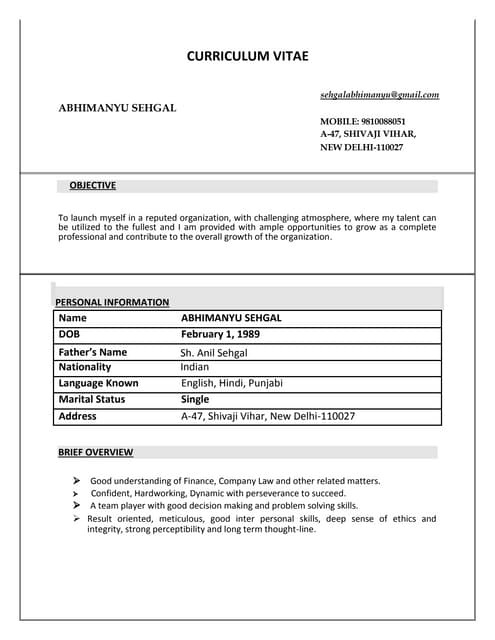 Resume Darshan | DOC