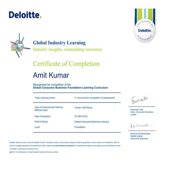 Certificate For Global Industry | PDF