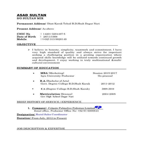 asad cv updating | PDF