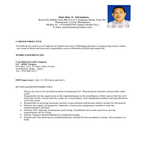 Ryan Finch Resume - OSP Project Manager | DOC