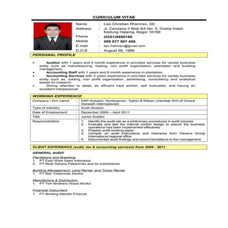 Curriculum Vitae Leo | DOC