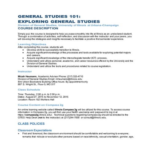 GS 101 Syllabus 2016 | PDF