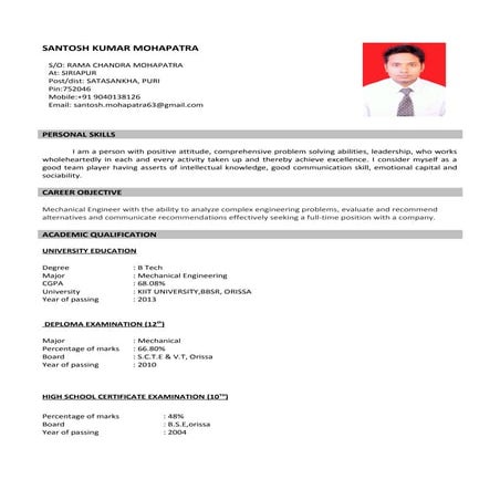 Resume santosh | DOC