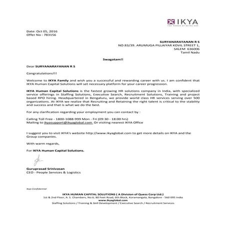 Offer Letter | PDF