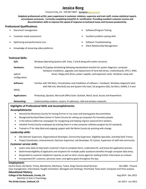 Jessica Borg Professional Resume 2015 | DOC | Computing | Technology & Computing