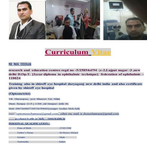 Resume_Arun optometrist | DOC