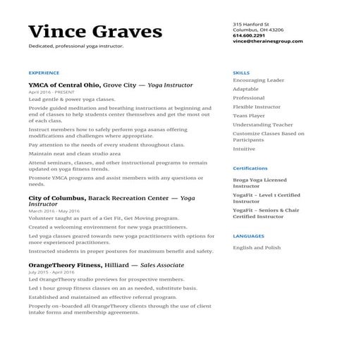 VinceGravesYogaResume | PDF