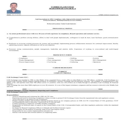 Resume - Ansar K A | PDF