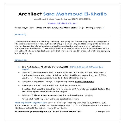 Architect C.V. | PDF