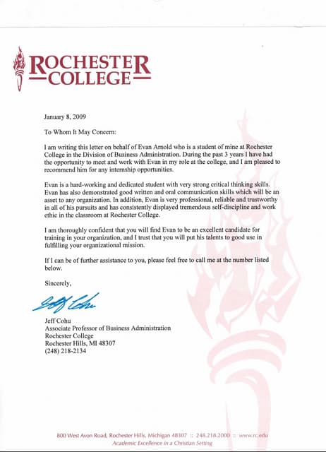 Externship Letter of Recommendation | PDF