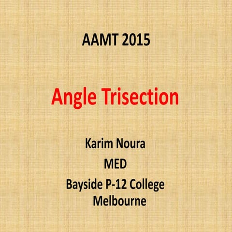 Angle Trisection (AAMT KN 2015) | PDF