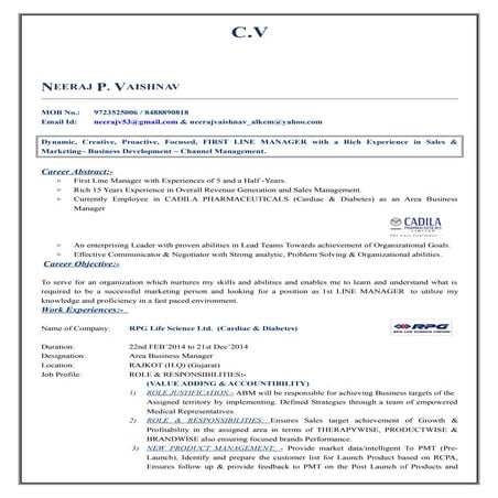 CV Neeraj Vaishnav | PDF