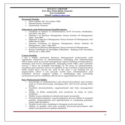 Sue CV | DOC
