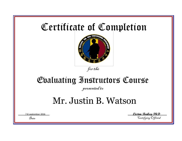 Evaluating Instructors Course