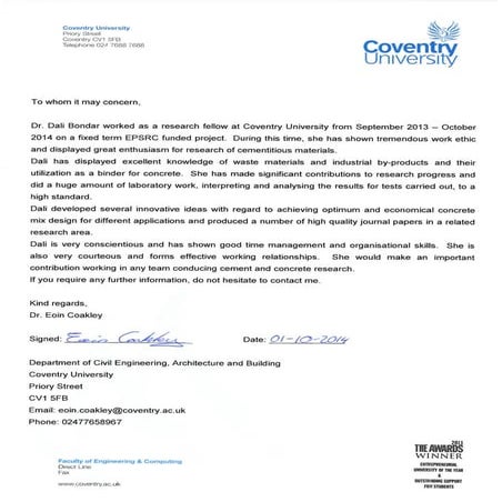 Reference letter - Dali Bondar | PDF