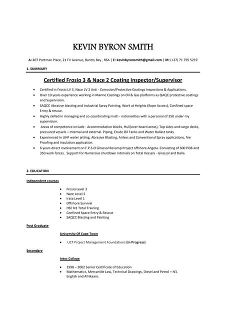 Resume of jaison varkey, QA/QC inspector welding,coating offshore Oil ...