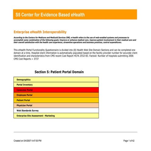 S5 Patient Portal - Center for Evidence Based eHealth Online REV_05_04 ...