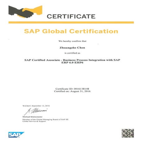 SAP certificates | PDF