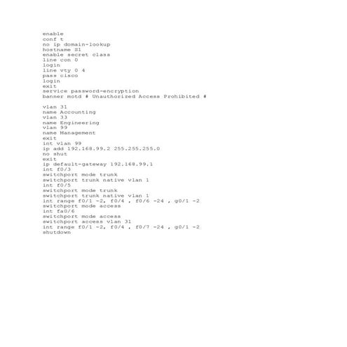 Basic Cisco Switch config | PDF