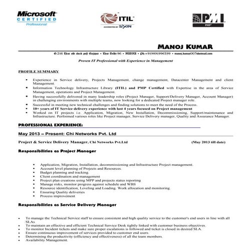 Resume (Manoj Kumar) | DOC