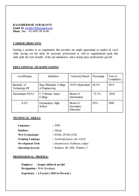 Vishnu prasanth resume | PDF
