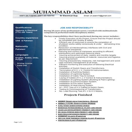 ASLAM CV PDF (02-April2015) | PDF