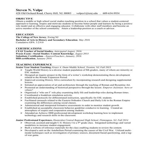 Steven N. Volpe resume | DOC