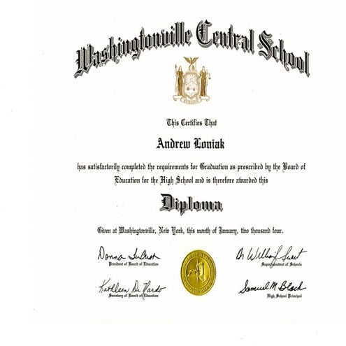 Loniak WHS Regents Diploma | PDF | Graduation | Personal Celebrations ...