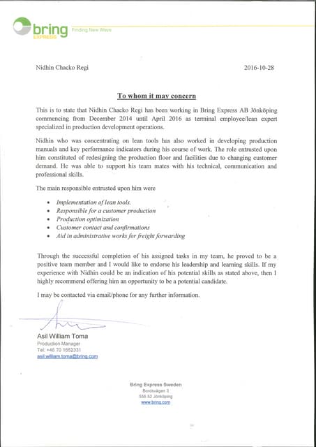 bpcl reference letter | PDF