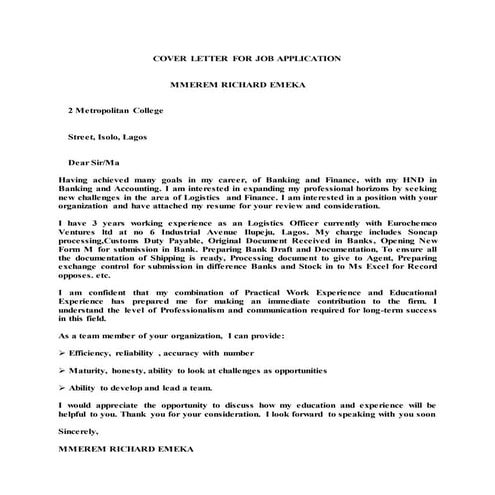 COVER LETTER FOR JOB APPLICATION (1) | PDF