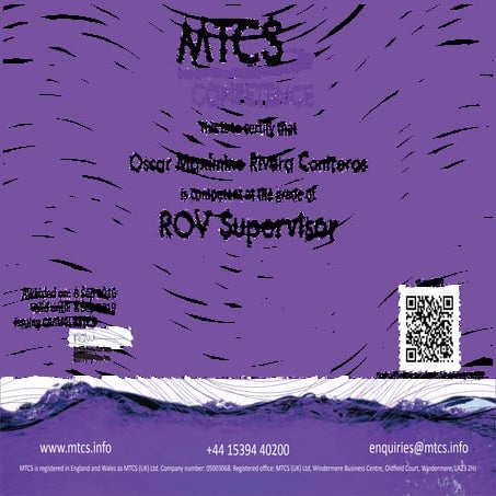 OSCAR MTCS CERTIFICATE | PDF