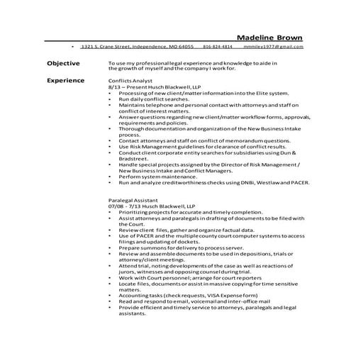 Madeline Brown Resume